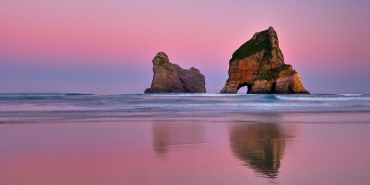 Archway Islands Sunrise – Wharariki Beach, New Zealand. – Mike Isaak Photography Blog